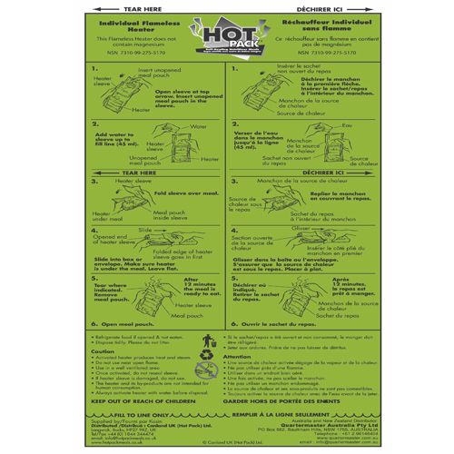 Flameless Hotpack High Power Ration Heater